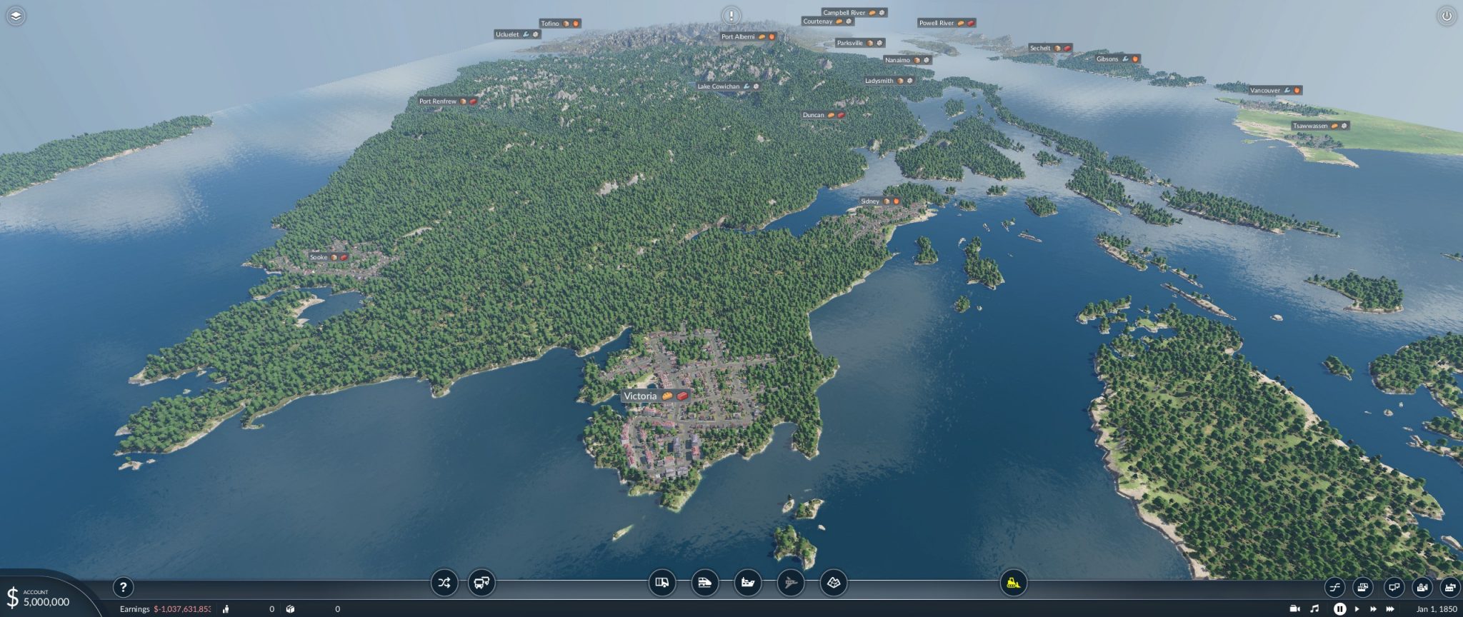 Vancouver Island (VeryLarge, 3:1) Mod | Transport Fever 2 Mod Download