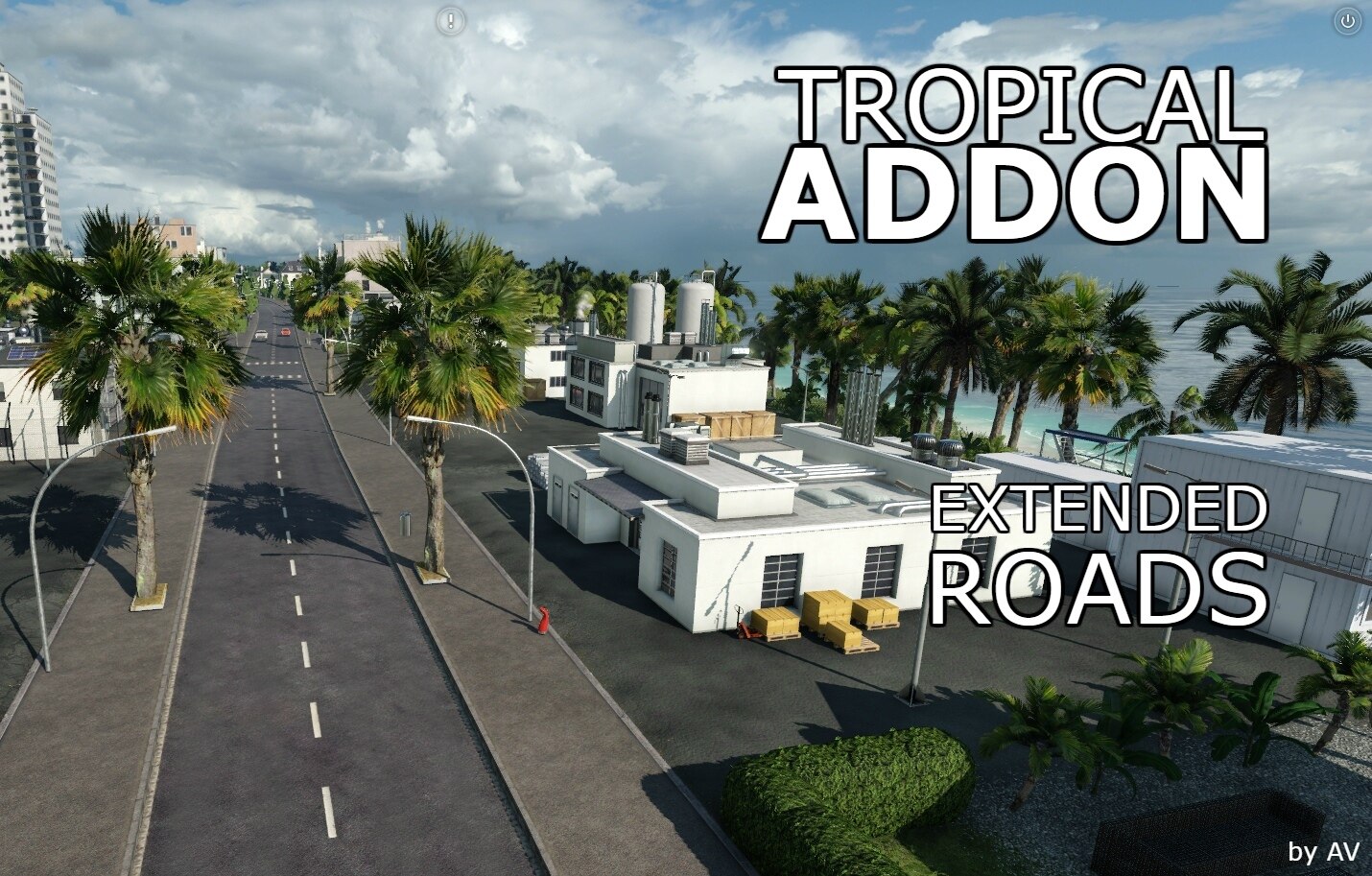 Extended roads 1.3 – TROPICAL addon | Transport Fever 2 Mod Download