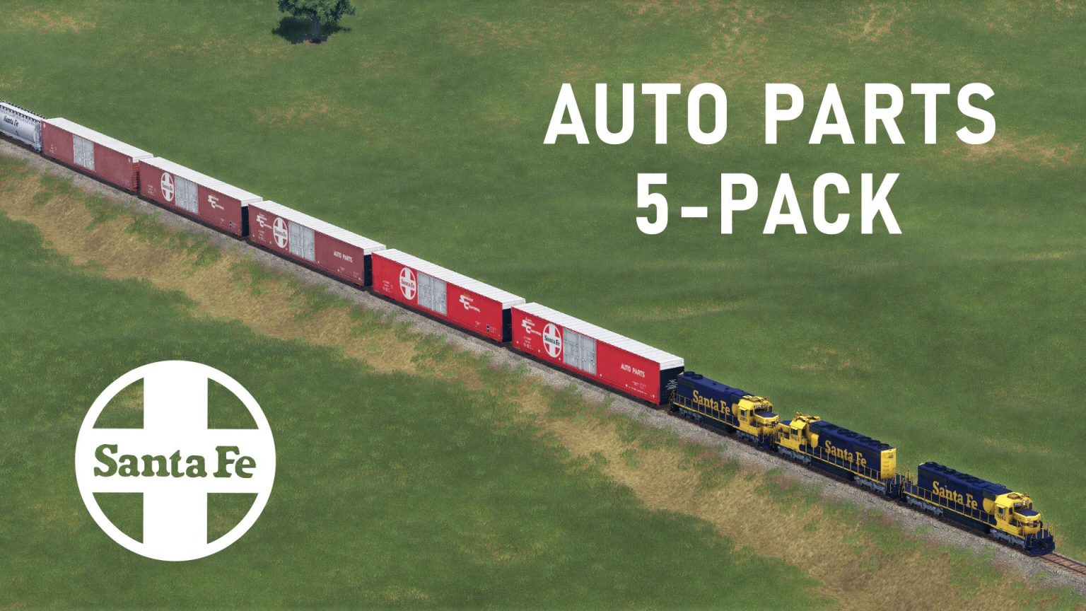 ATSF Modern Autoparts Boxcar 5-Pack | Transport Fever 2 Mod Download