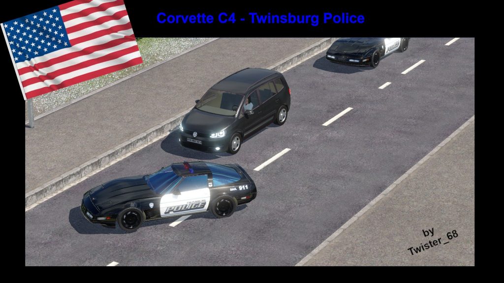 Chevrolet Corvette C4 – US Police | Transport Fever 2 Mod Download